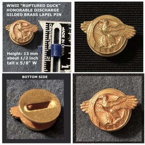 WW2 Sterling Pins Honorable Service Ruptured Duck Collar Pins LOT of 3 ...