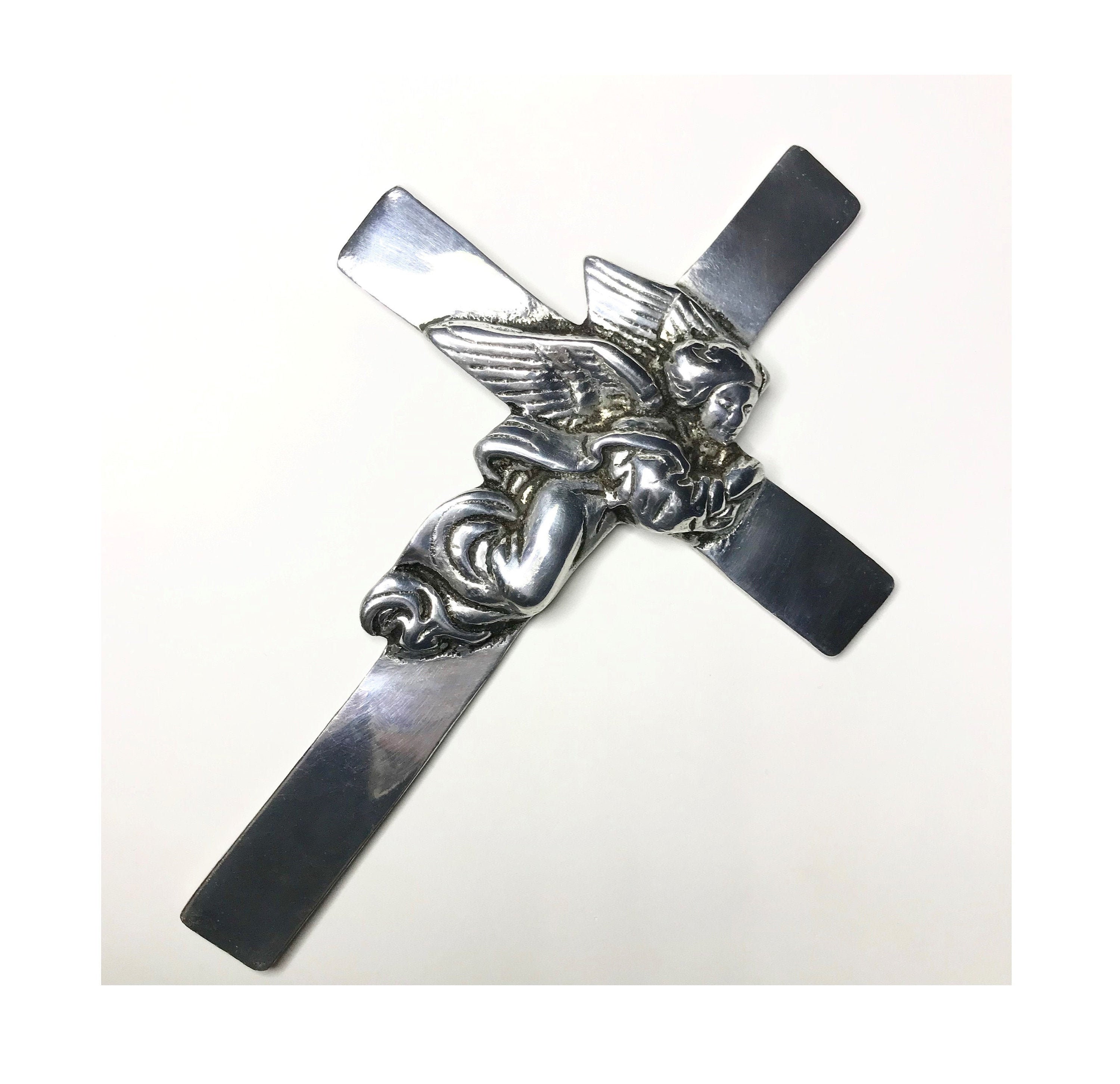 Guardian Angel Wall Cross Handcrafted in Pewter 9.25 | Etsy