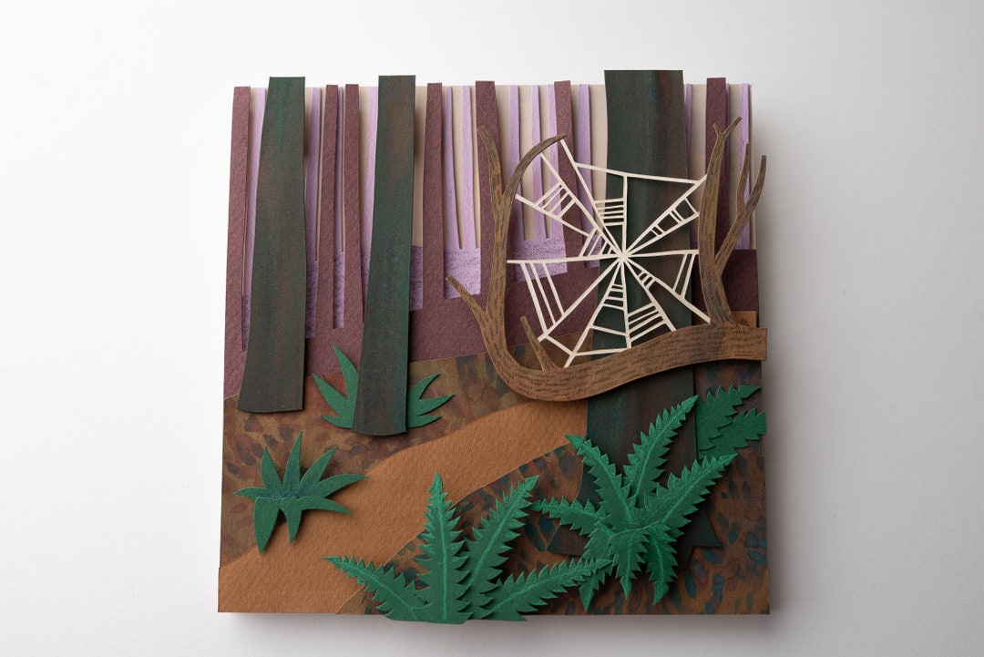 Forest Path Original Cut Paper Mixed Media Illustration - Etsy