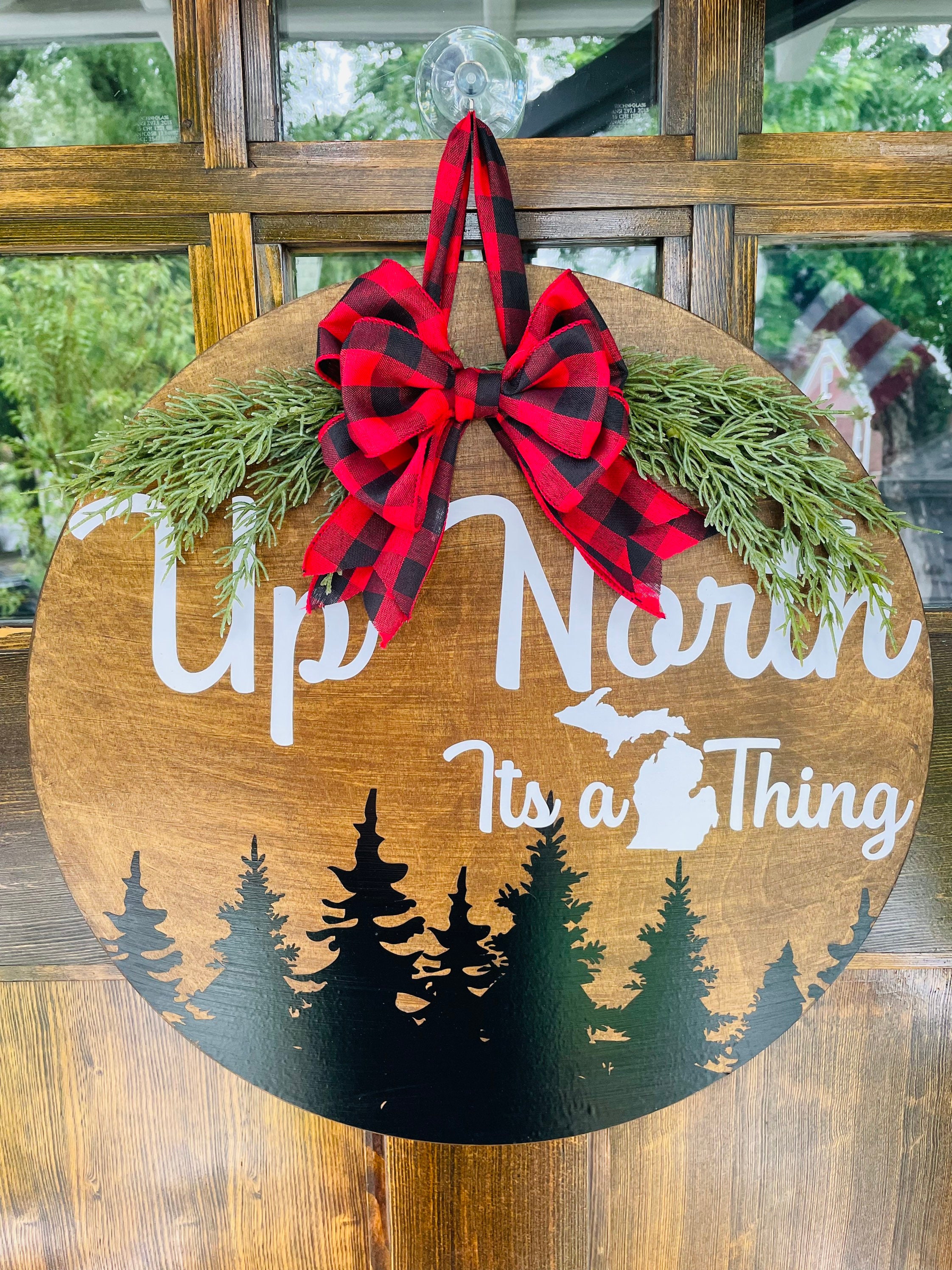 Up North, Michigan, Cottage, Cabin, Door Hanger, Welcome Sign, Lake ...