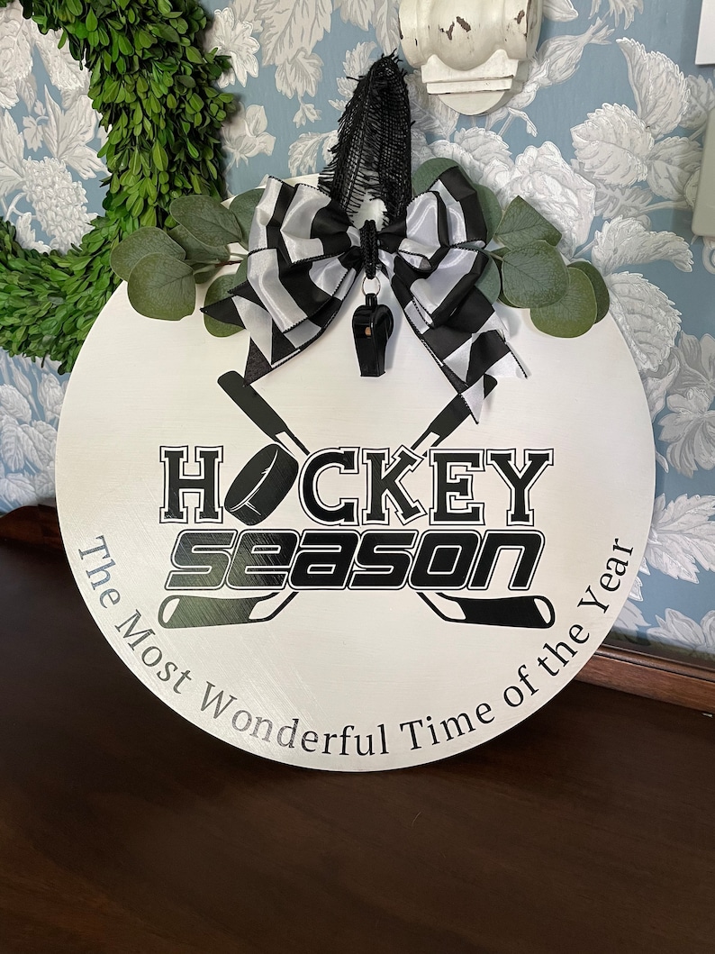 Ice Hockey Hockey Hockey Season Door Hanger Hockey Decor | Etsy