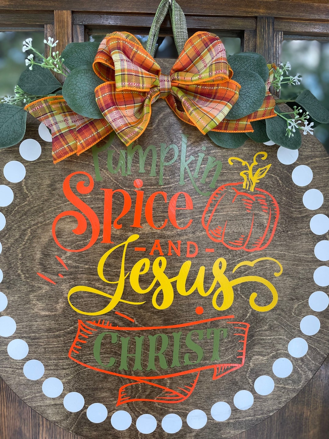 Door Hanger, Pumpkin, Jesus, Wreath, Fall Decor, Autumn, Porch Decor ...