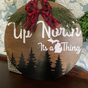 Up North, Michigan, Cottage, Cabin, Door Hanger, Welcome Sign, Lake ...