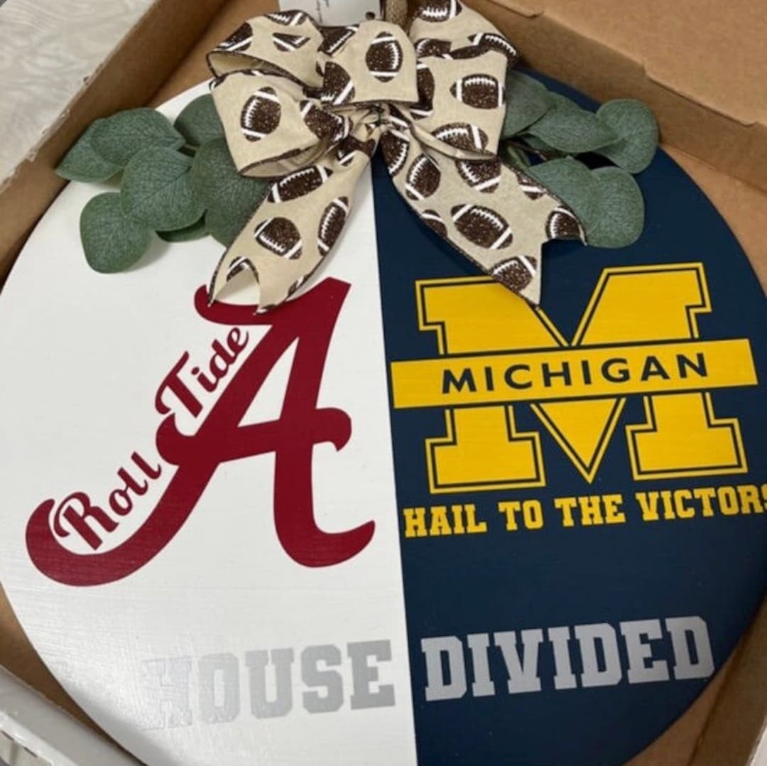 Custom, House Divided, College, Door Hanger, Sign, Rivals, Sports Teams ...