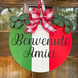 Italian, Welcome Friends, Italy, Door Hanger, Sign, Ethnic, Front Door ...