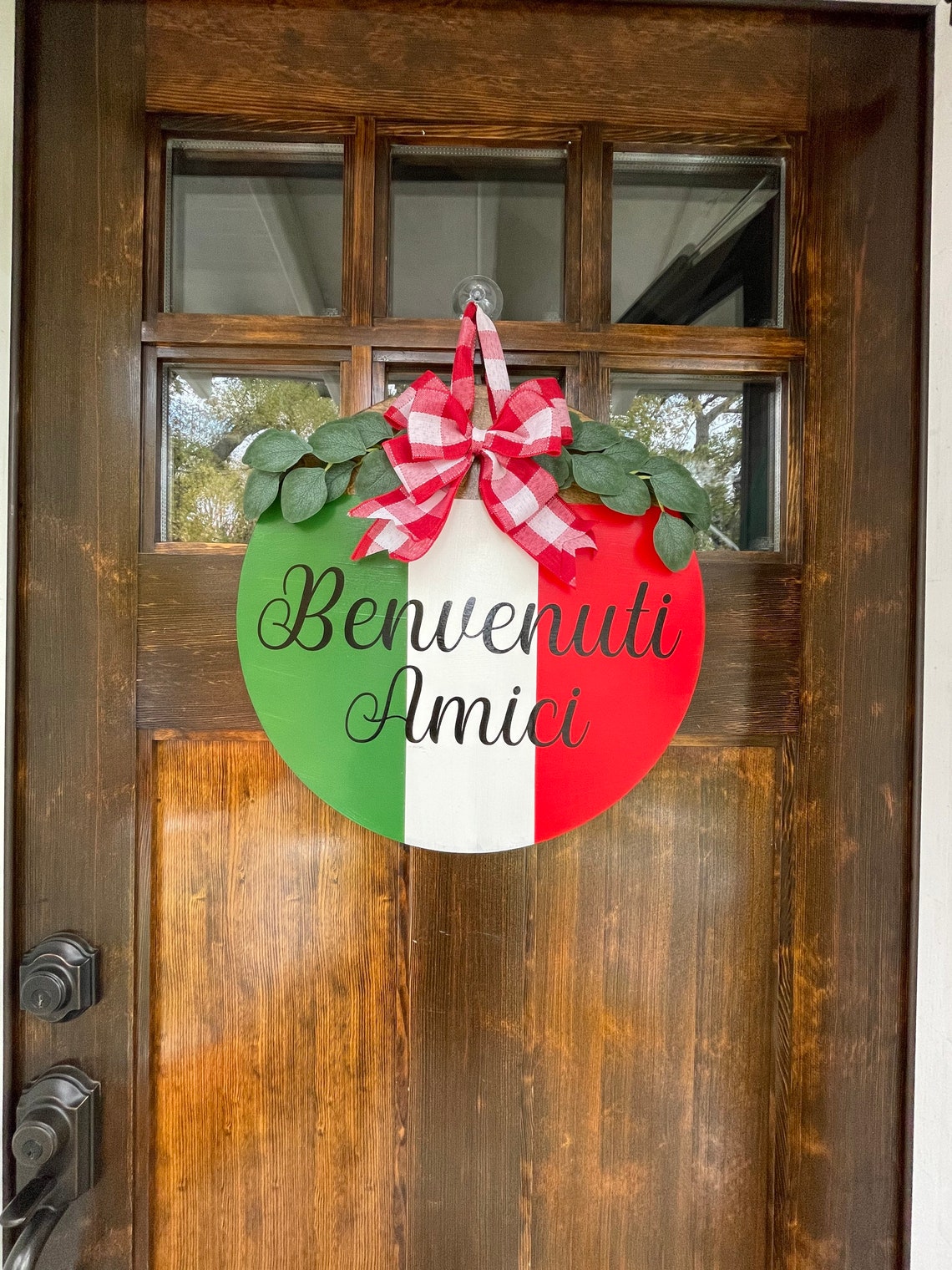 Italian Welcome Friends Italy Door Hanger Sign Ethnic | Etsy