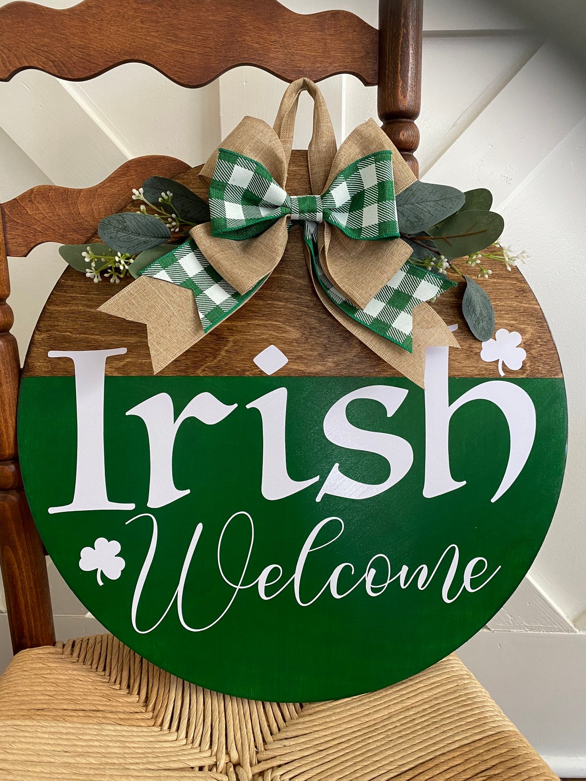 St Patrick’s Day, Irish, Welcome, Door Hanger, Front Door, Greens, 18 ...