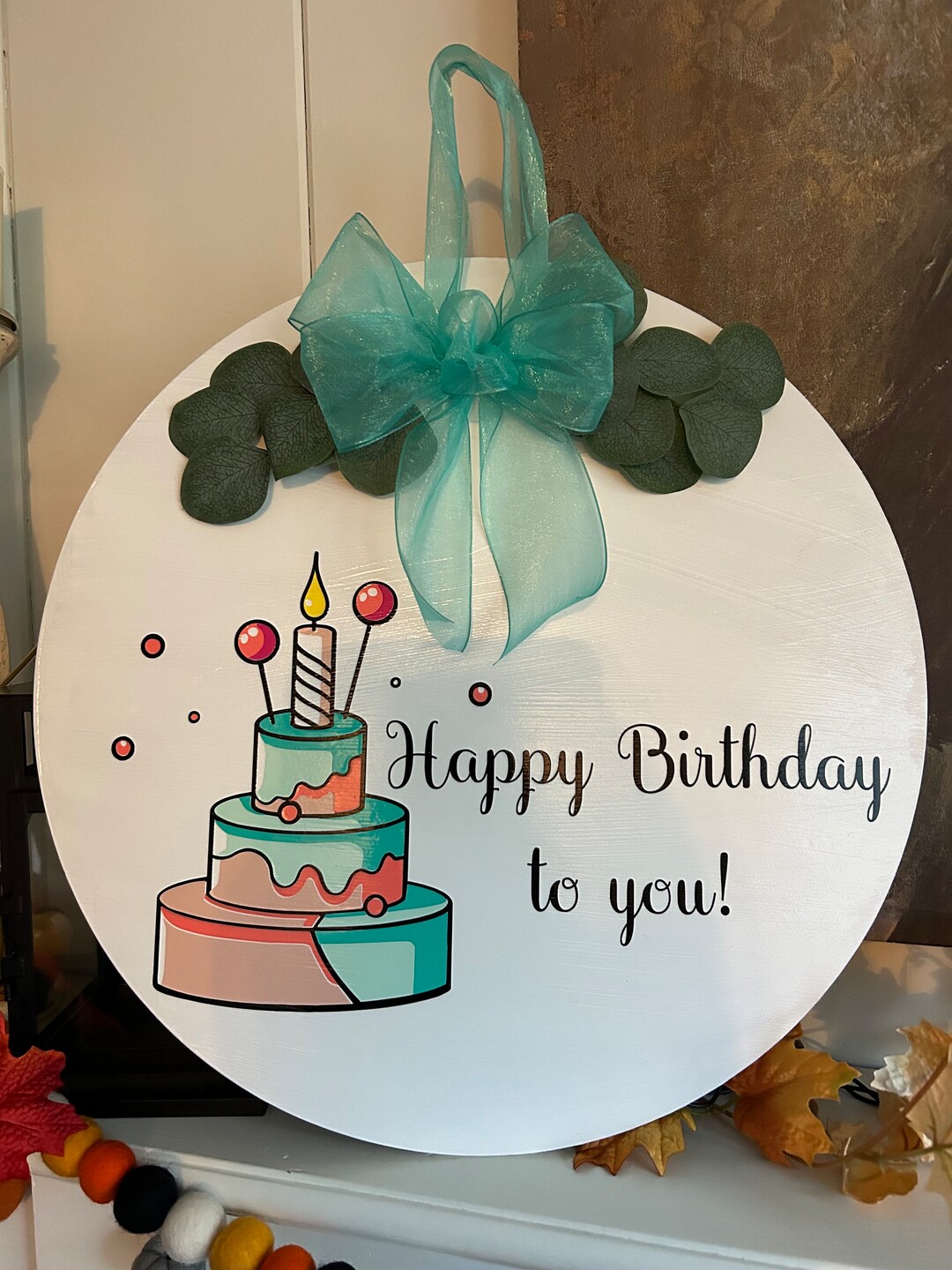 Birthday, Welcome, Birthday Sign, Birthday Decor, Home Decor, Front ...