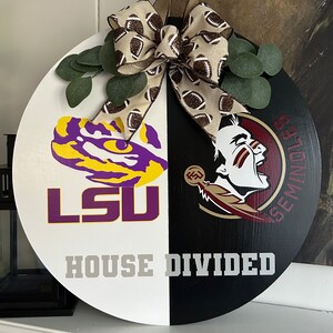 Custom, House Divided, College, Door Hanger, Sign, Rivals, Sports Teams ...