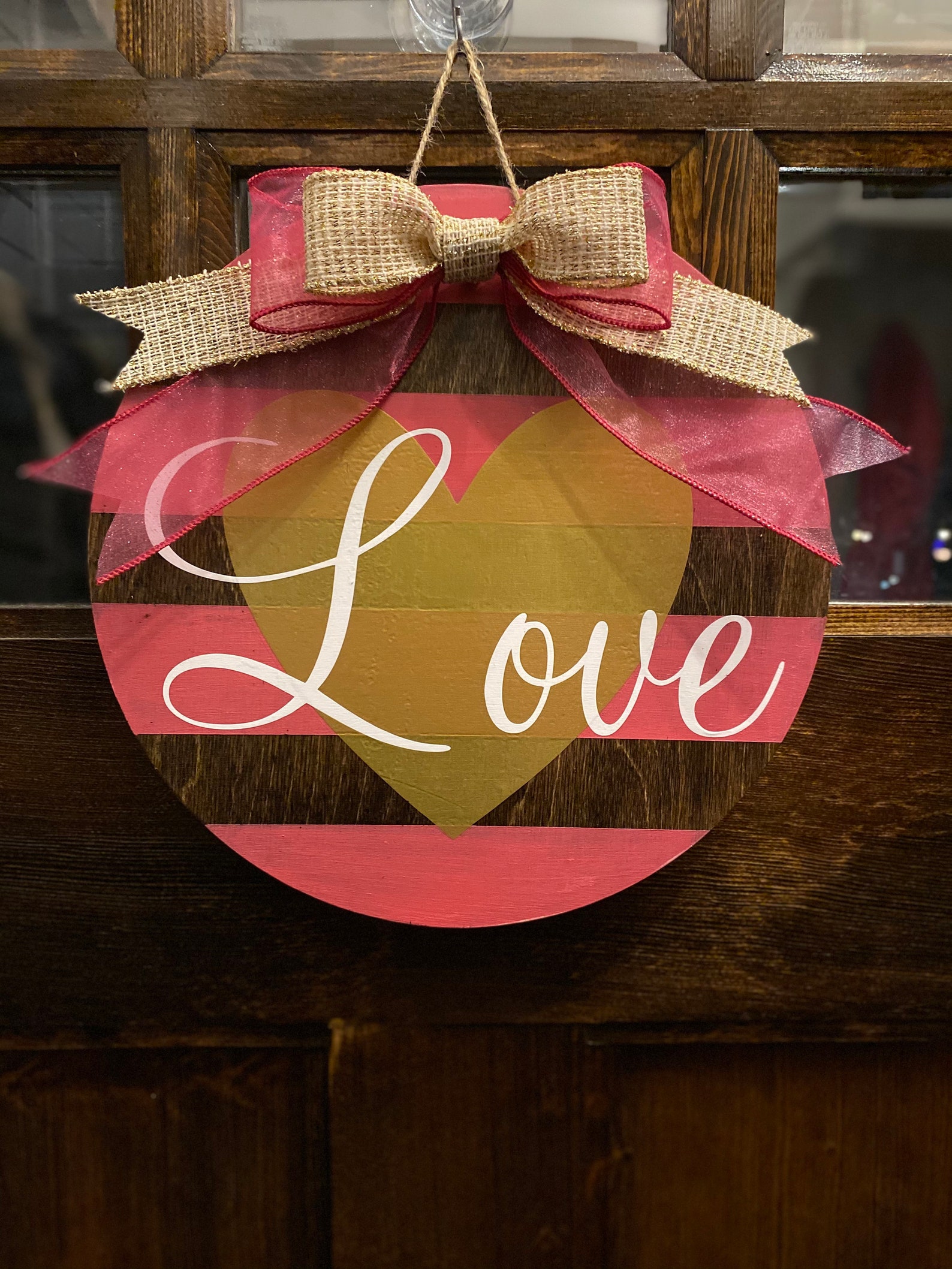 Valentines Day Love Wooden Wreath Door Sign Door Hanger - Etsy