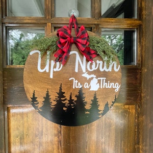 Up North, Michigan, Cottage, Cabin, Door Hanger, Welcome Sign, Lake ...
