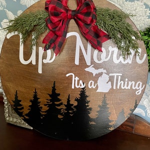 Up North, Michigan, Cottage, Cabin, Door Hanger, Welcome Sign, Lake ...
