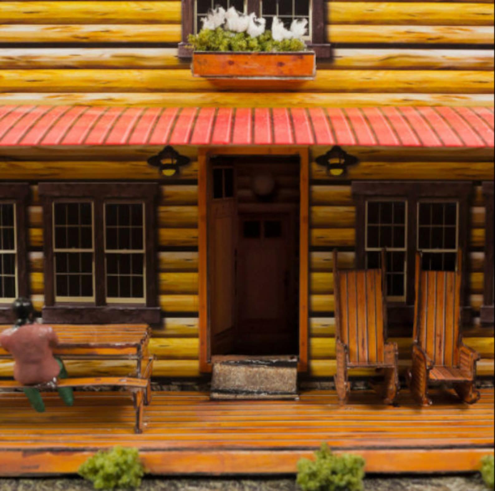 1:87 HO Scale log Cabin Photo Real Miniature Model - Etsy