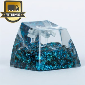 Galaxy Astronaut Keycaps unique Resin Artisan Crafted, Vibrant Galaxy ...