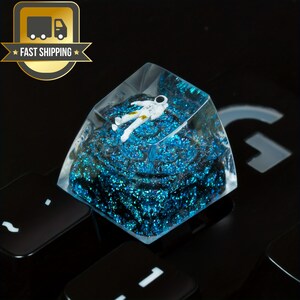 Galaxy Astronaut Keycaps unique Resin Artisan Crafted, Vibrant Galaxy ...
