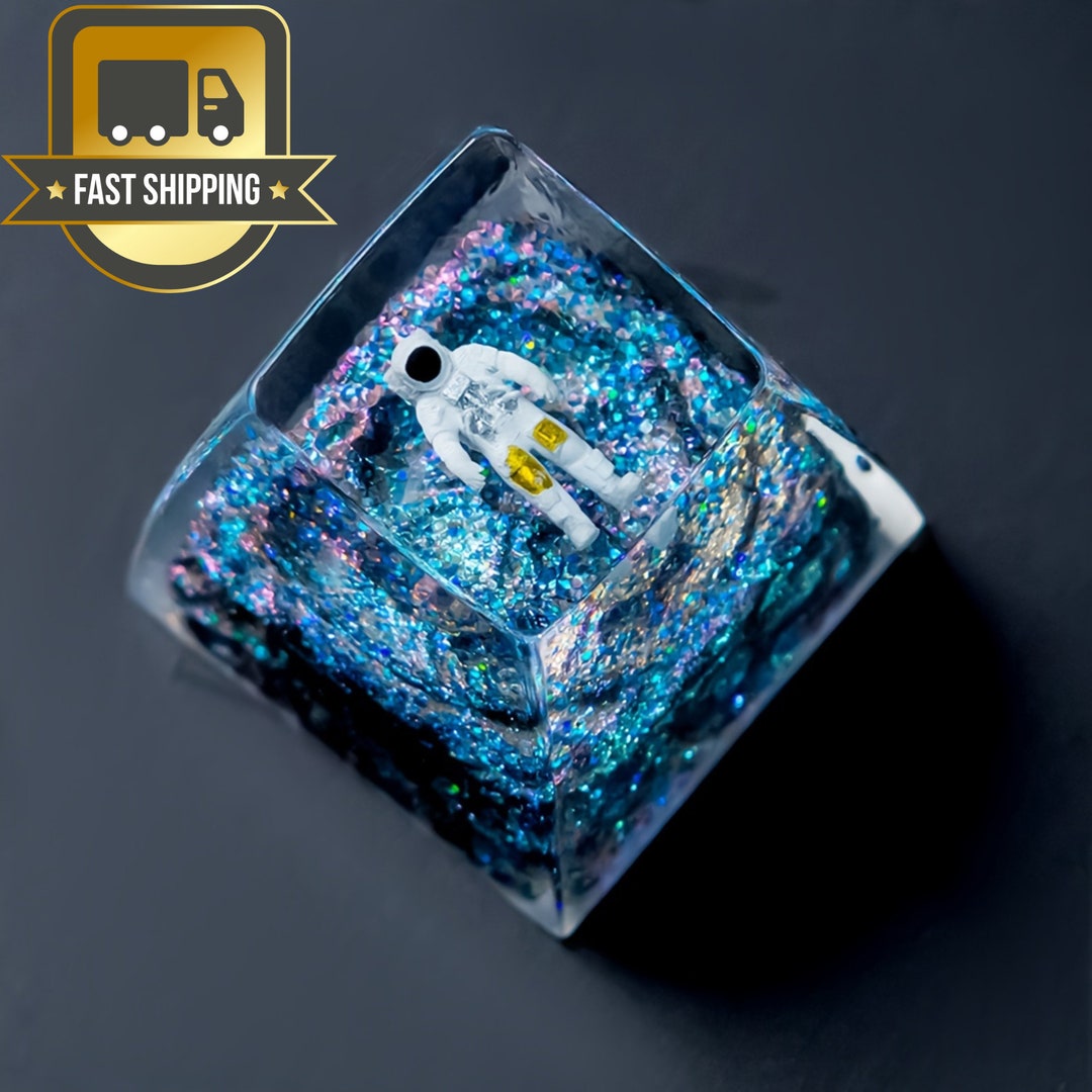 Galaxy Astronaut Keycaps unique Resin Artisan Crafted, Vibrant Galaxy ...