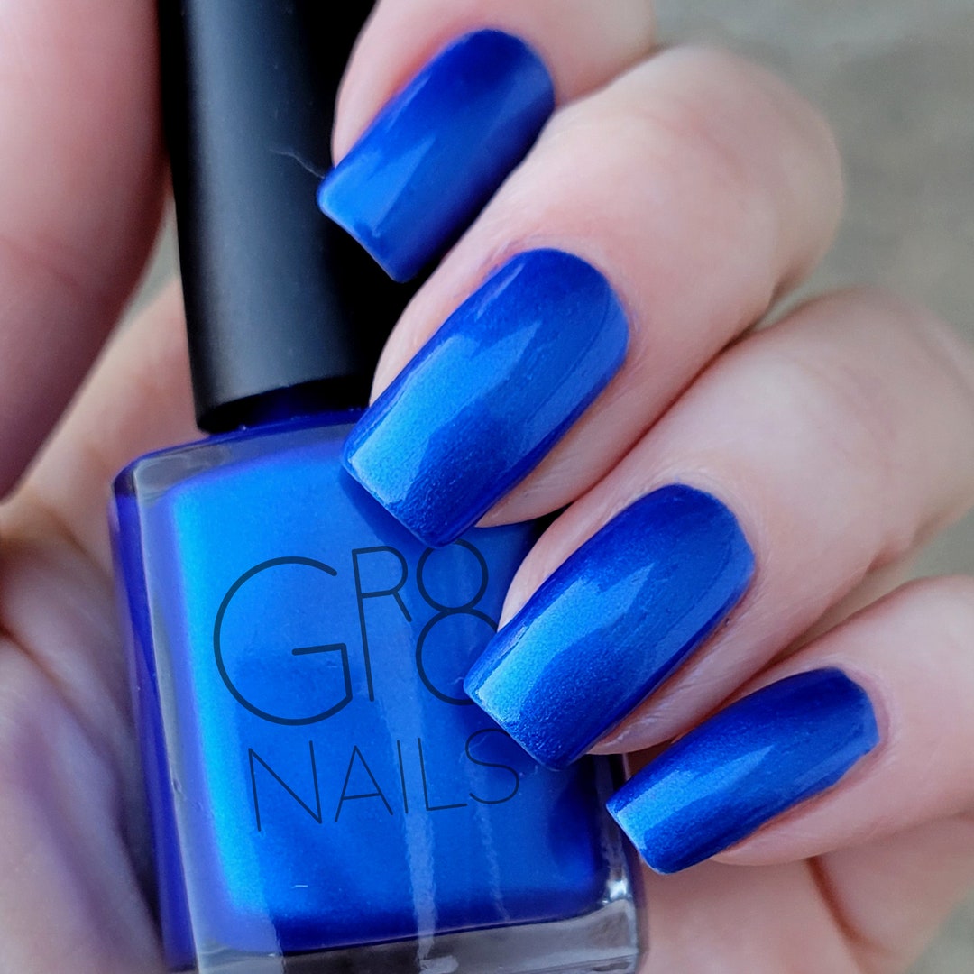 Sapphire Blue Nail Polish Handmade by GR8 Nails - Etsy