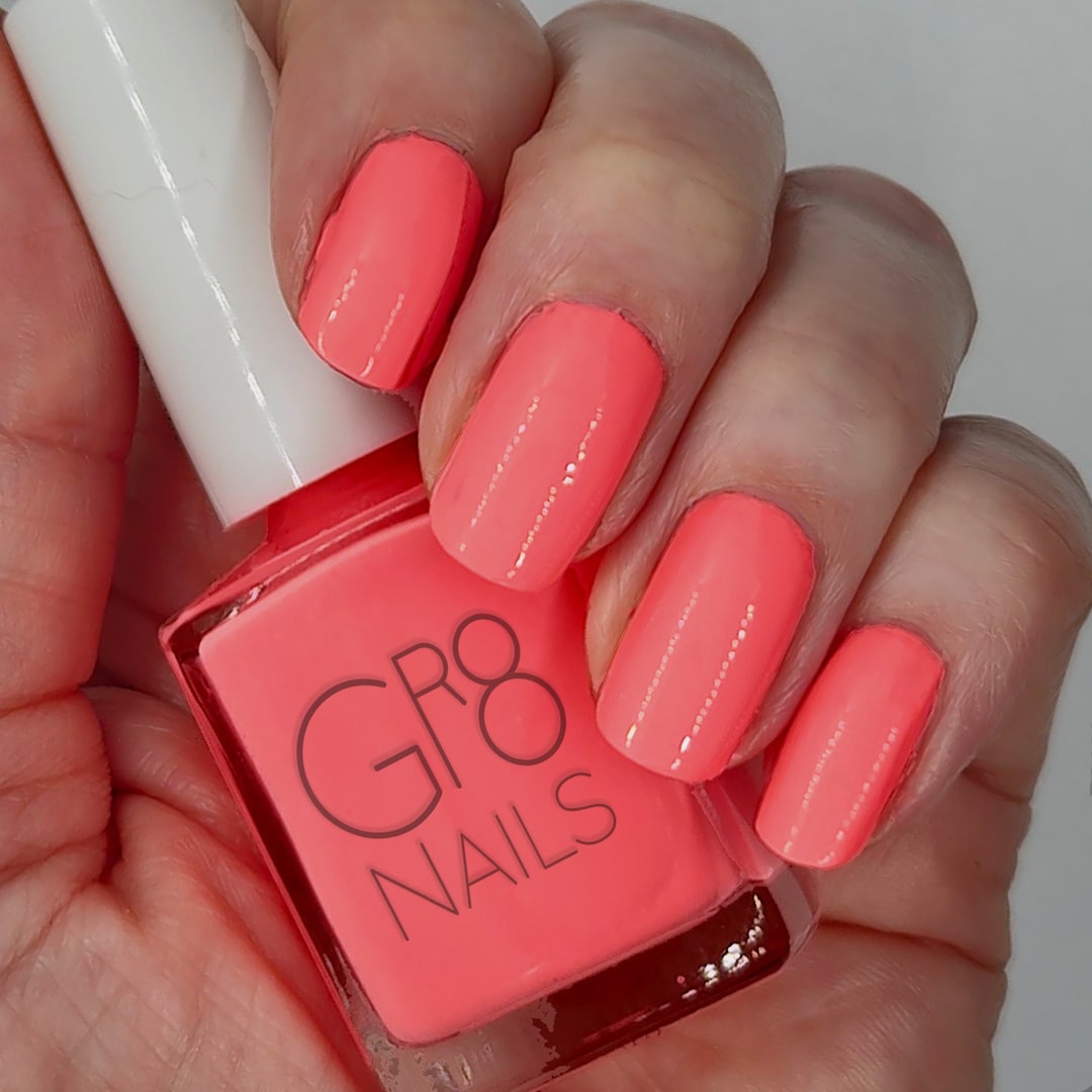 Toes in the Sand: Bright Pastel Neon Coral Nail Polish Handmade by GR8 ...