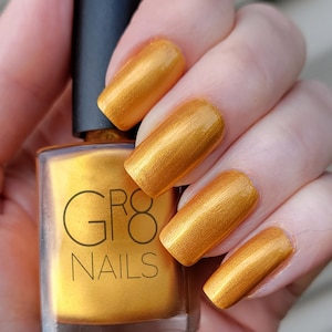 Marigold: Metallic Golden Yellow Nail Polish Handmade by Gr8 Nails - Etsy