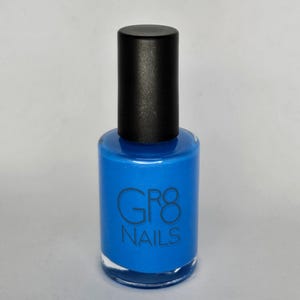 Neon Blue Nail Polish Handmade by GR8 Nails - Etsy