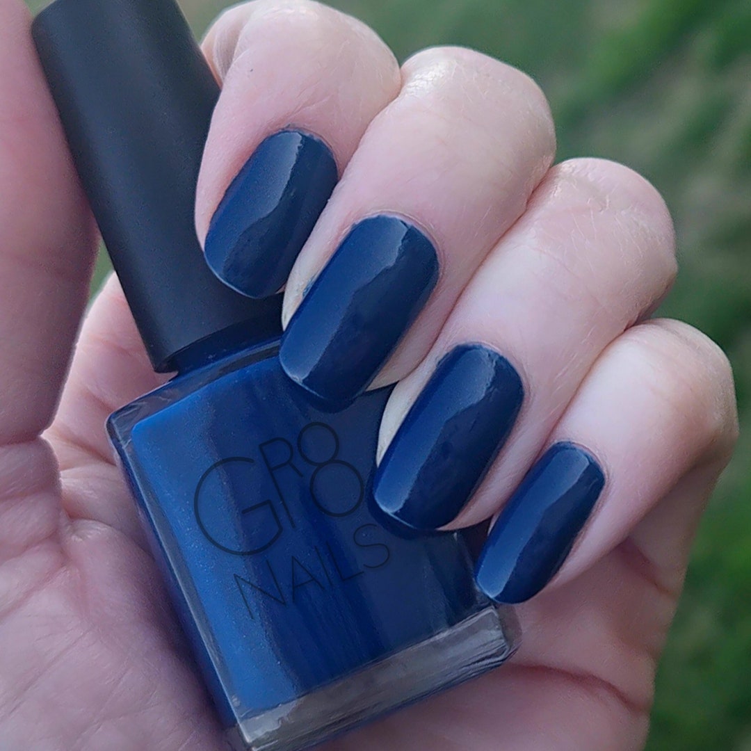 Midnight Blue Nail Polish Handmade by GR8 Nails - Etsy