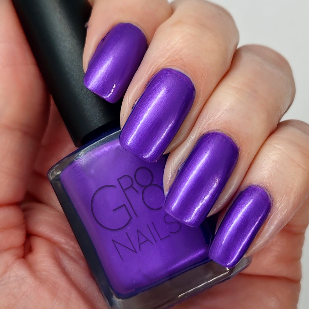 Bold Type: Blue/purple Nail Polish Handmade by GR8 Nails - Etsy