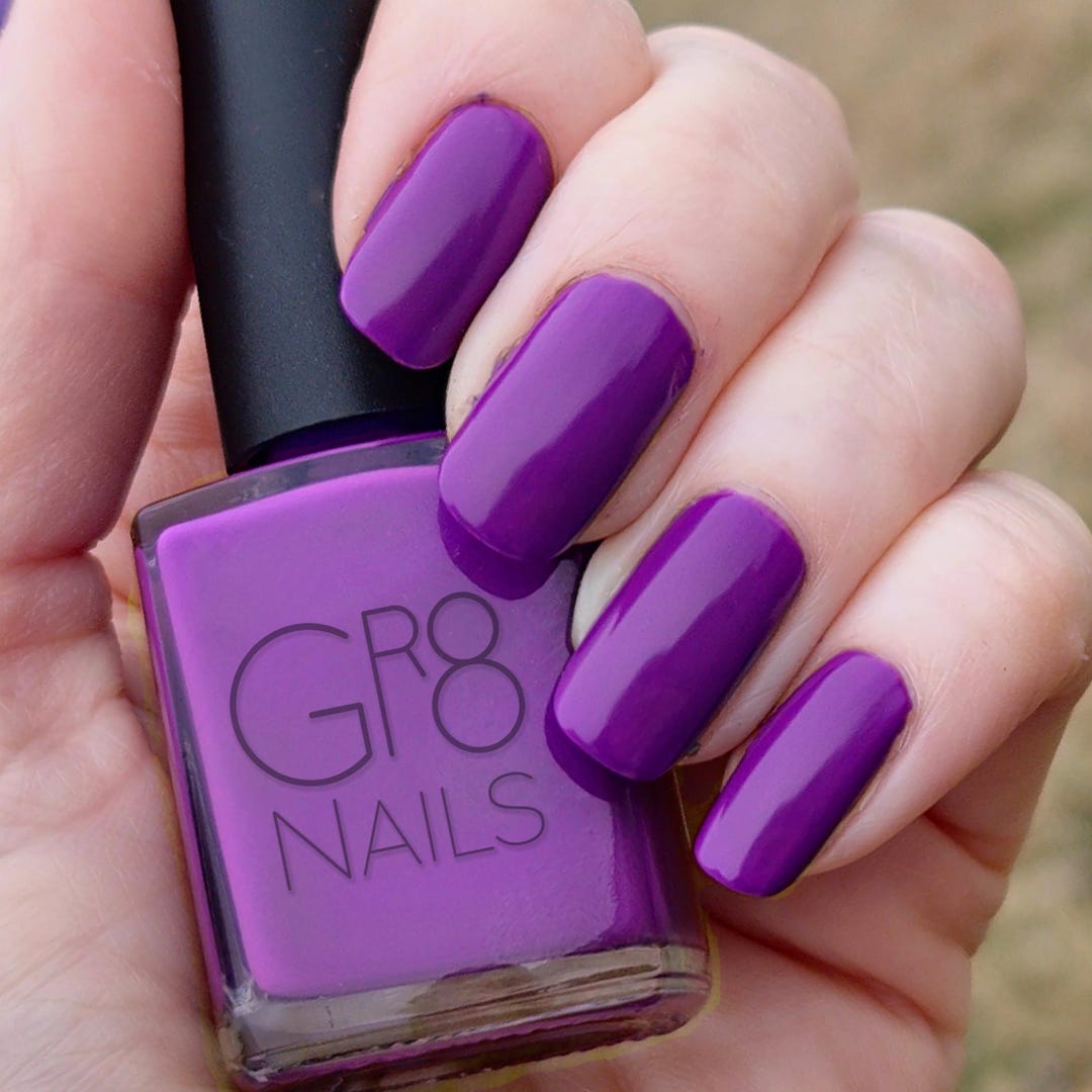 Insomniac: Deep Purple Nail Polish Handmade by GR8 Nails - Etsy