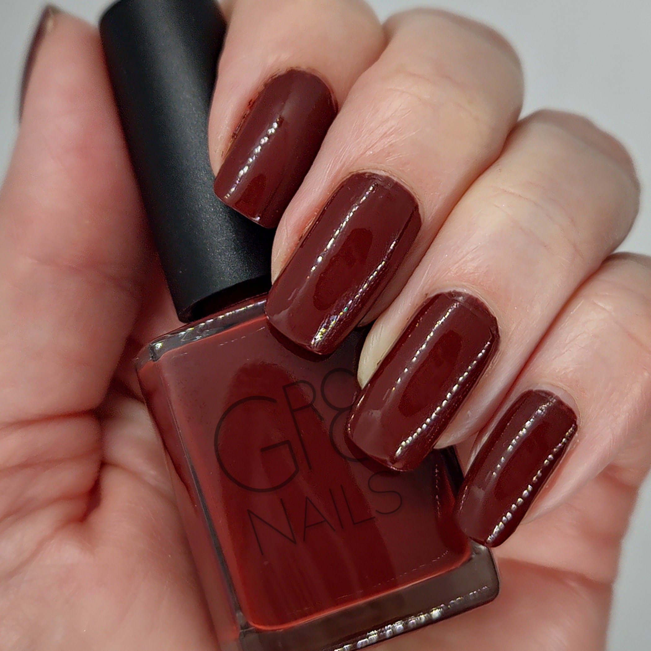 Very Vamp: Deep Red Brownish Red Nail Polish Handmade by GR8 Nails - Etsy