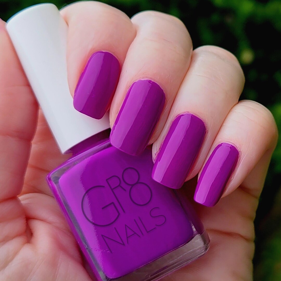 Dark Neon Purple Nail Polish Handmade by GR8 Nails - Etsy