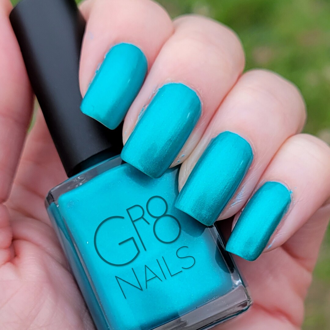 Mermaids Tail: Aqua/teal Blue Nail Polish Handmade by Gr8 Nails - Etsy