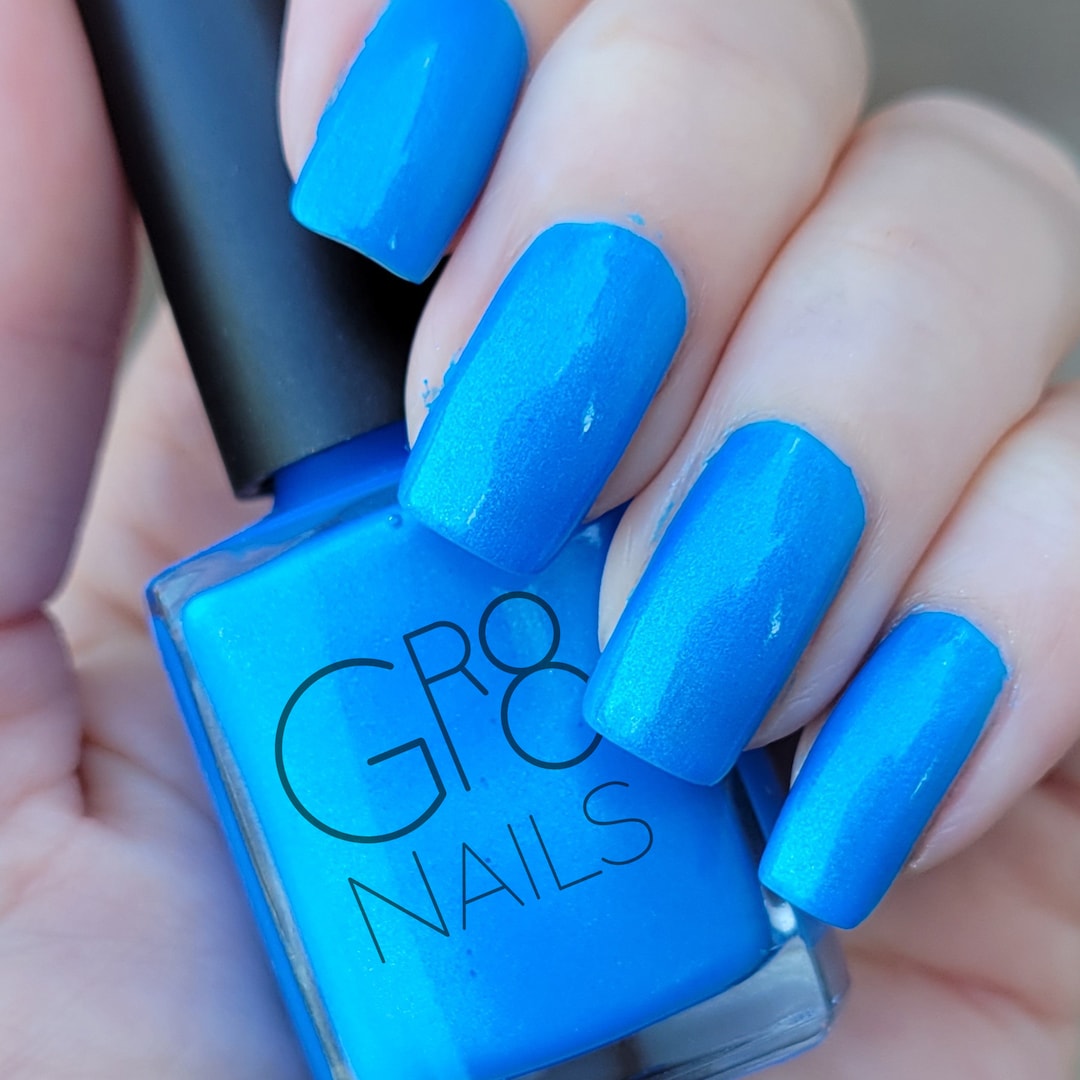 All the Rave: Bright Shimmery Blue Pastel Neon Nail Polish Handmade by ...