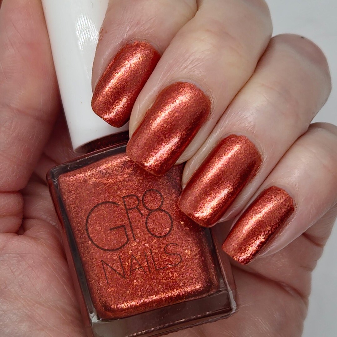 Flaming Redhead: Metallic Red Copper Nail Polish Handmade by GR8 Nails ...