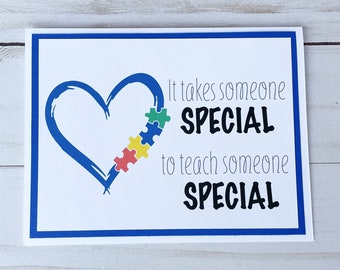Teacher Appreciation-thank You Card-special Ed Thank - Etsy