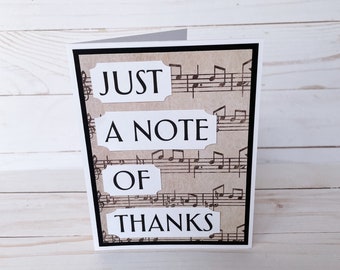 Music Thank You Card - Etsy
