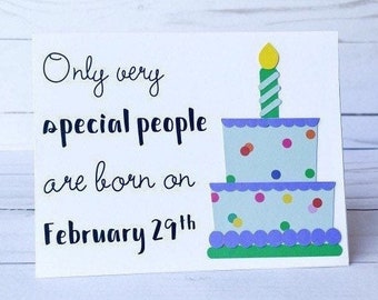 Leap Year Birthday Card - Etsy