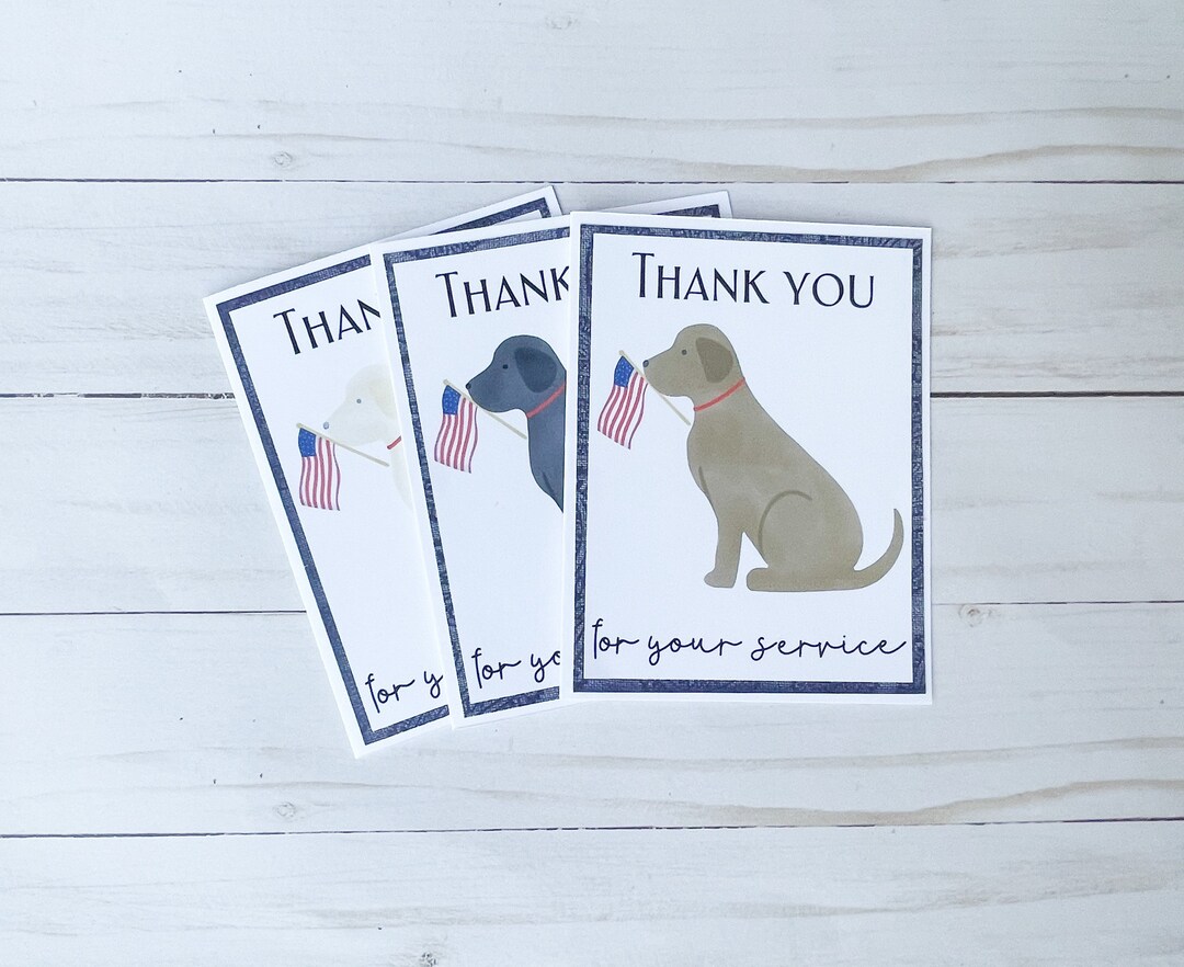 Veterans' Day Card Thank You for Your Service Thank You Card for ...