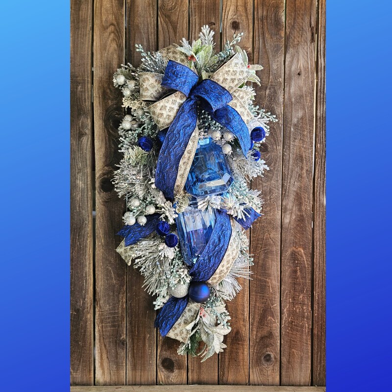 Blue Christmas Wreath - Etsy
