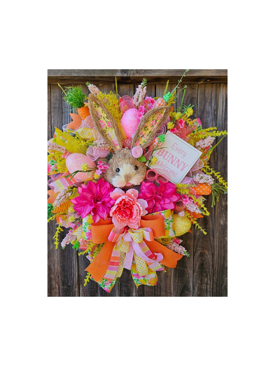 Easter Wreath for Front Door, Bunny Wreath, Spring Wreath, Easter ...