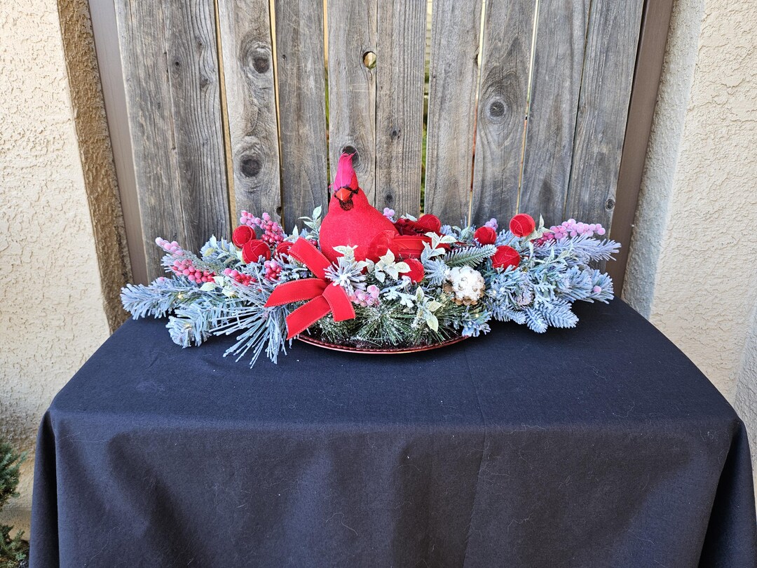 Christmas Cardinal Centerpiece, Christmas Decor, Table Arrangement ...