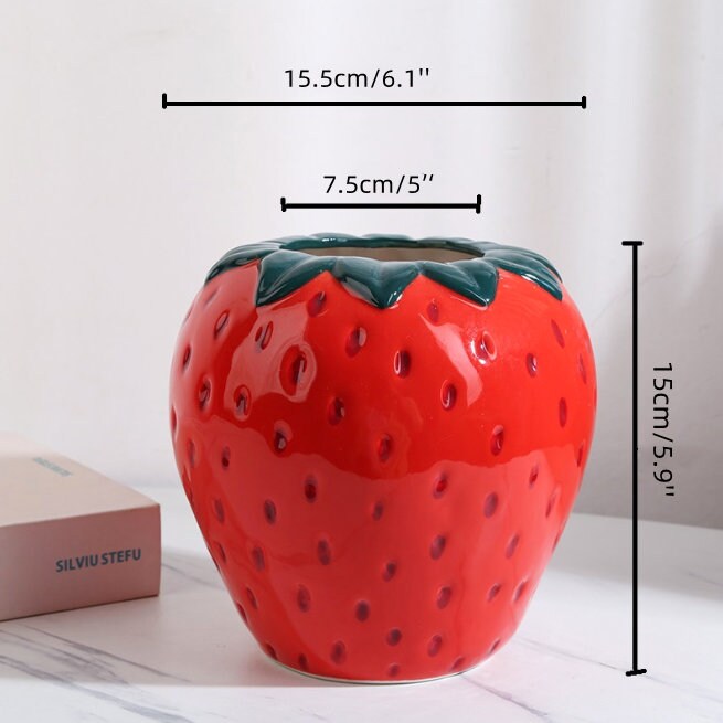 Flower Vase Strawberry Gifts Strawberry Ceramic Flower Pot - Etsy