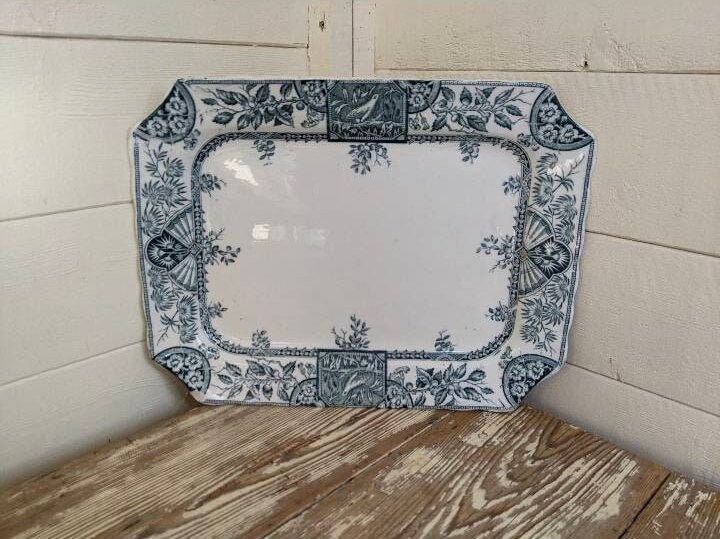 Crown Pottery Stoke on Trent blue and white transferware | Etsy