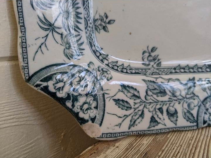Crown Pottery Stoke on Trent blue and white transferware | Etsy