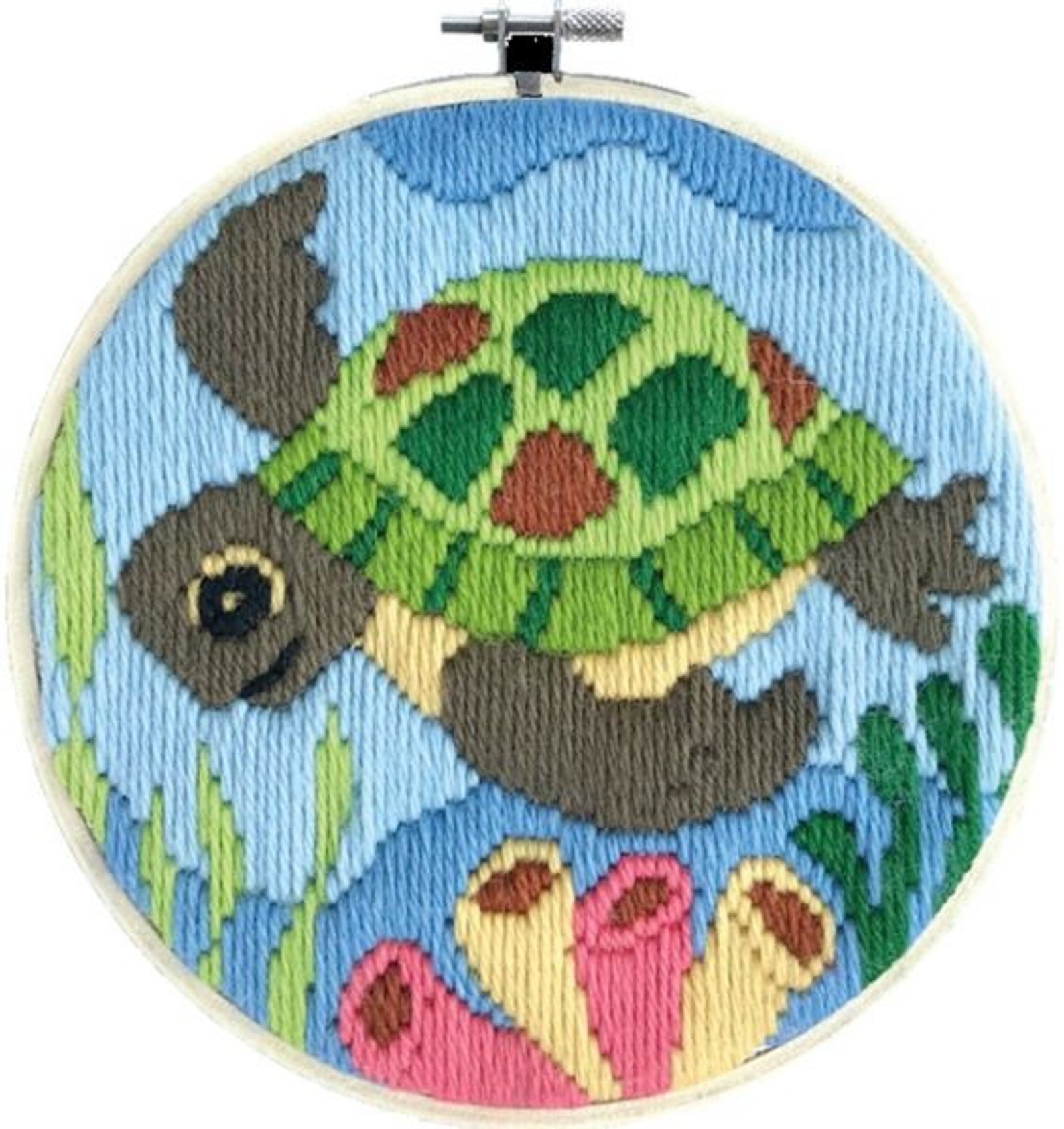 Ocean Baby Long Stitch Kit, Turtle Sealife Printed Long Stitch Tapestry ...