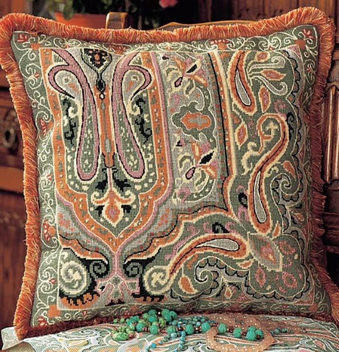 Tapestry Needlepoint Kit – Paisley - Premium Tapestry Kit Cushion Front ...