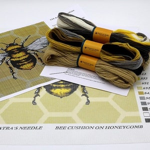 Bee on Honeycomb Tapestry Kit, Needlepoint Kit - Cushion Front Tapestry ...