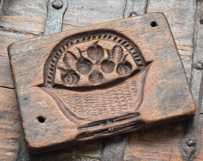 Treen Mould, 19th C Hand Carved Mould Antique Carved Wooden Mold Fruit ...