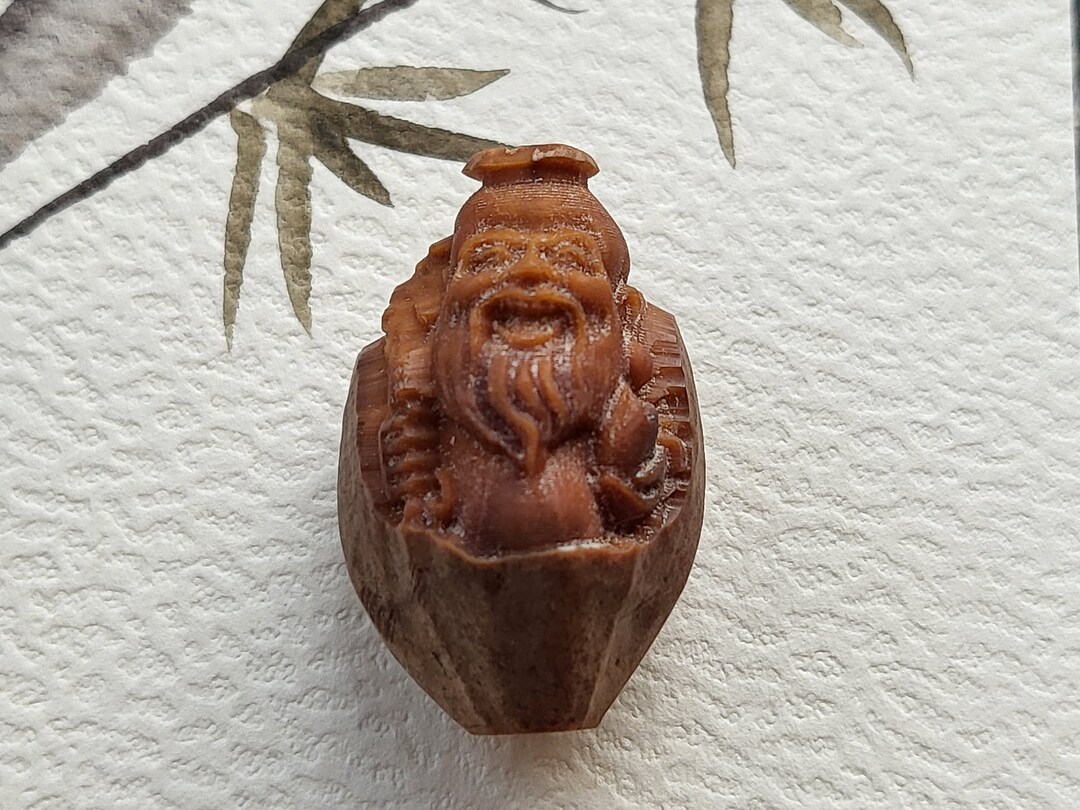 Antique Superb Chinese 19th C Carved Hediao Nut Bead Laughing Ancient ...