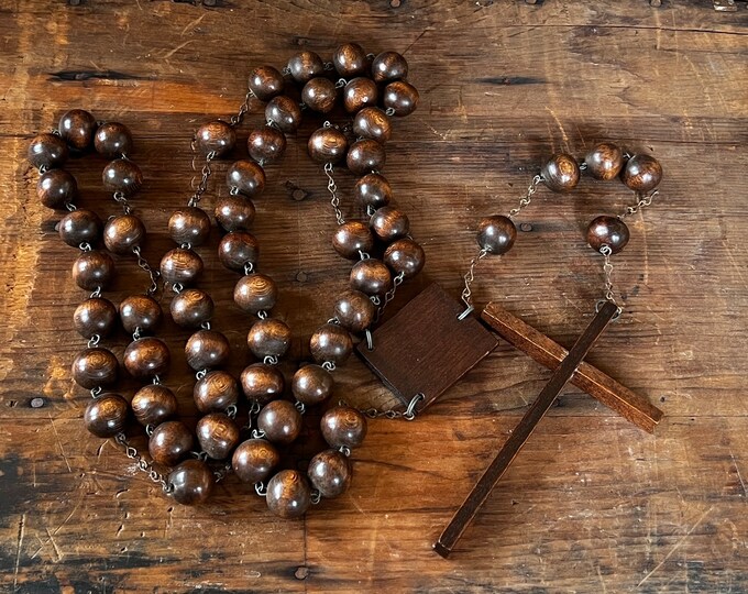 Antique Franciscan Monk Large Rosary, Wooden Prayer Beads, Belt Rosary ...