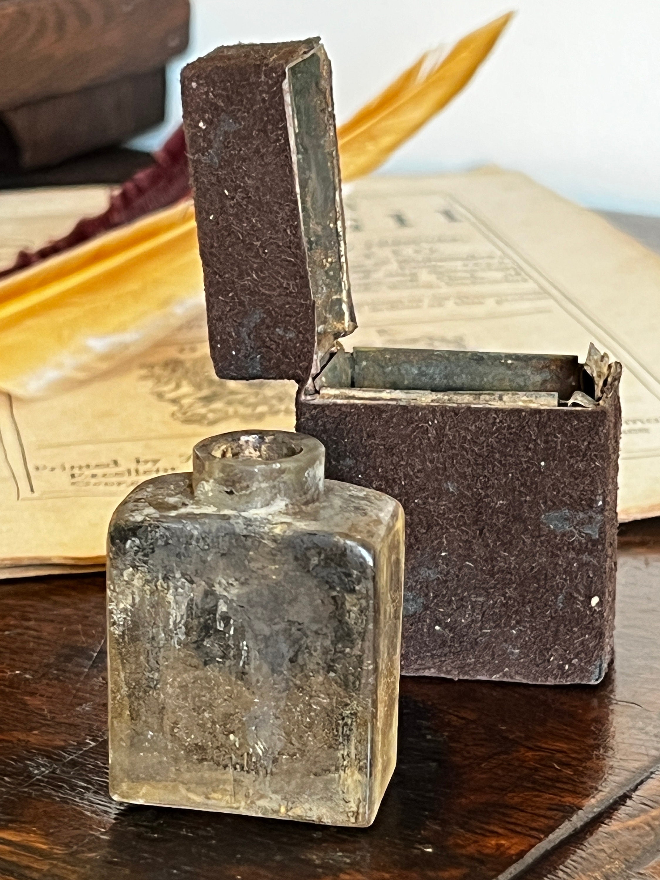 Antique Travel Inkwell, Calligraphy, 19th Century Curios, Collectible ...