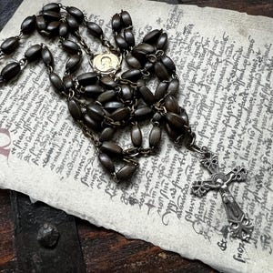 Antique Wooden Rosary With Small Crucifix, Rosary Crucifix - Etsy